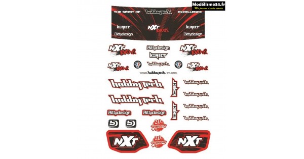 Hobbytech Carrosserie non découpée rouge/grise NXT EVO avec stickers ...