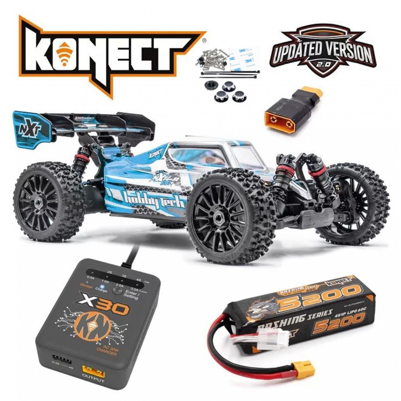 Hobbytech SPIRIT NXT EVO RR 2.0 BRUSHLESS RTR BLEU version PACK